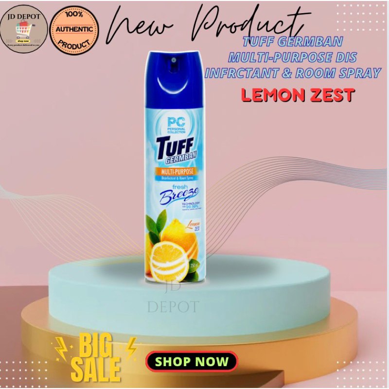 TUFF GERMBAN LEMON MULTI PURPOSE DISINFECTANT AND ROOM SPRAY | Shopee ...