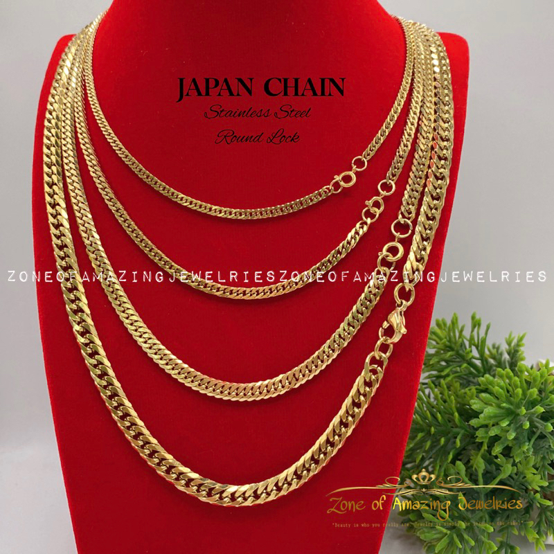 zoaj.ph Japan Curb Chain Round Lock Necklace Unisex with Different ...