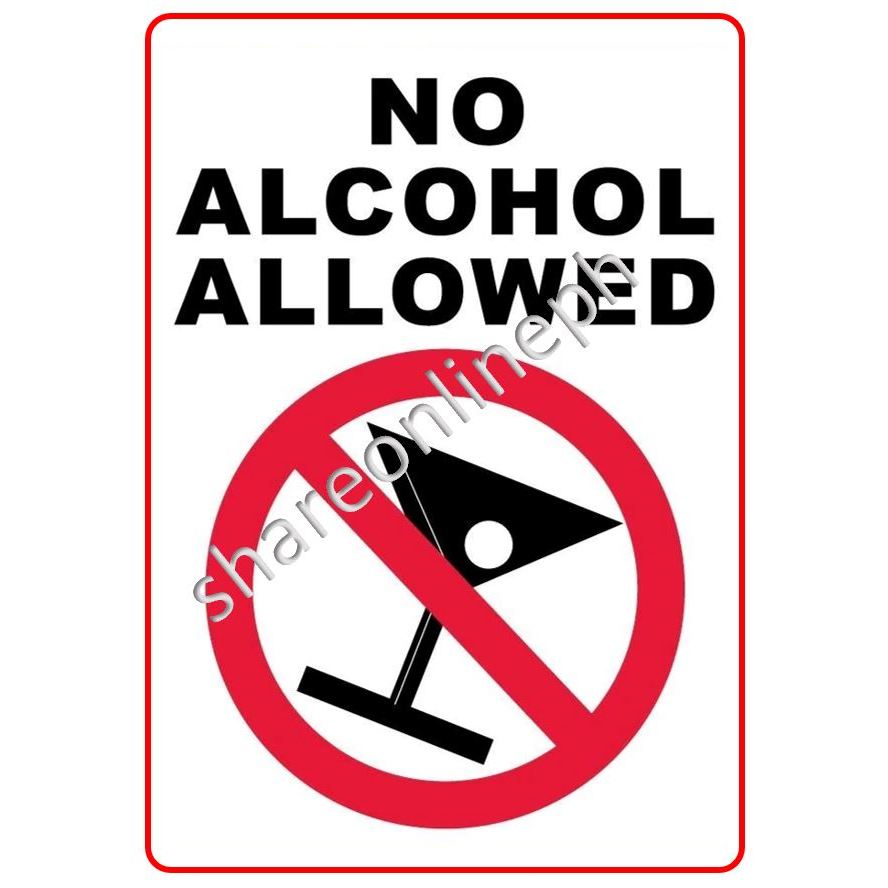 No Drinking No Alcohol Signage Signboards Stickers Wall Design | Shopee ...