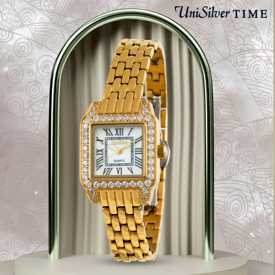 UniSilver TIME Women's Gold / White Analog Stainless steel watch KW5072 ...