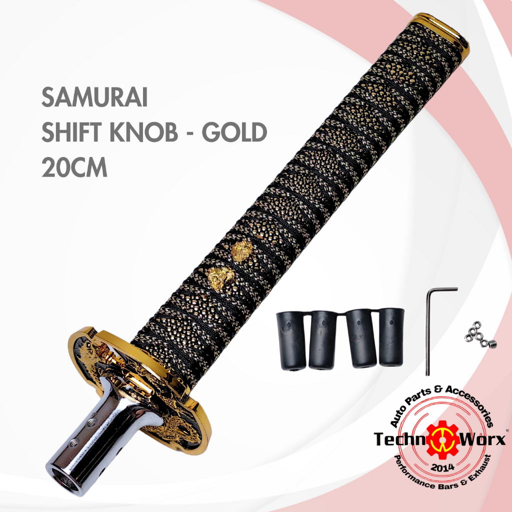 SAMURAI SHIFT KNOB MANUAL GOLD 20cm Katana Samurai Sword Shifter With ...