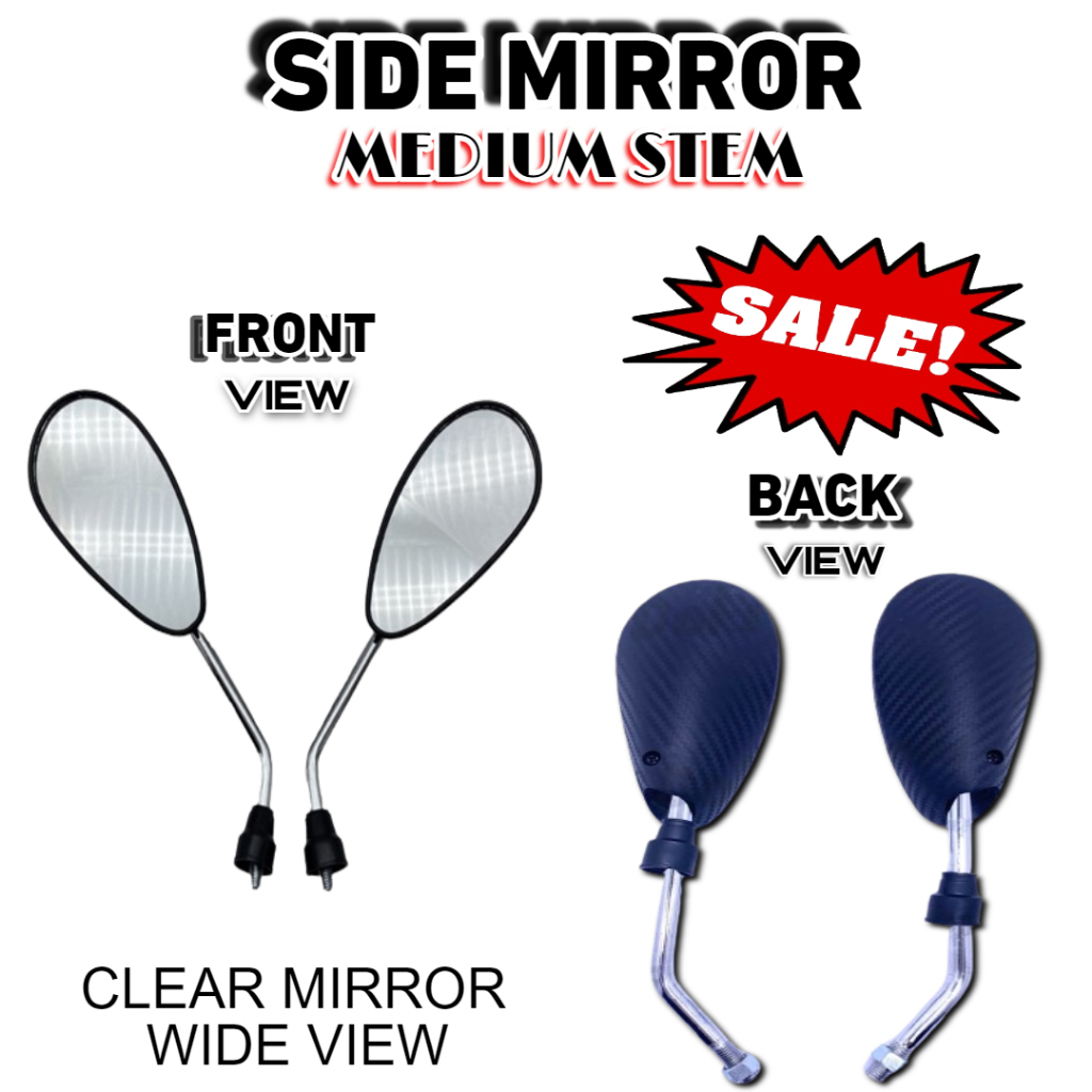 SYM RV1-2 | Motorcycle Thai Carbon Side Mirror |Medium Size | Clear ...