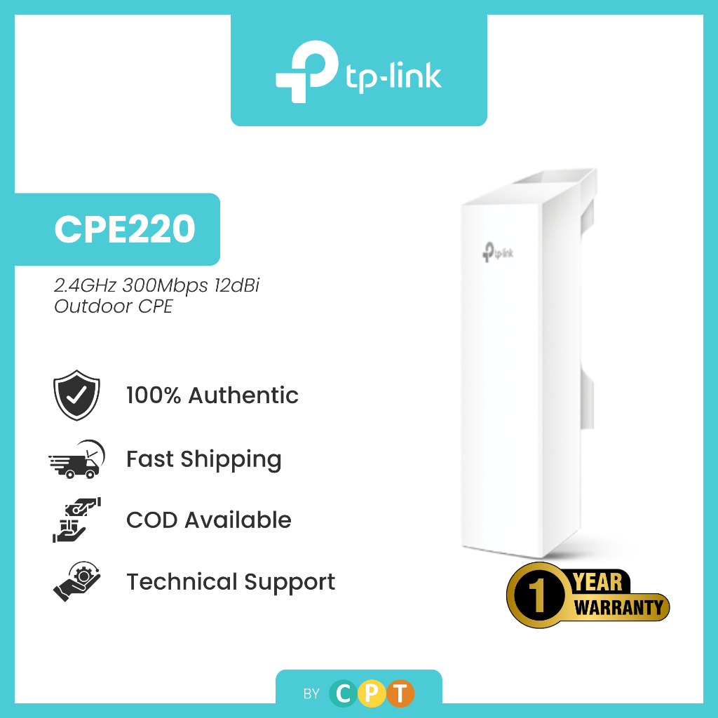 TP-Link CPE220 2.4GHz 300Mbps 12dBi Outdoor CPE | Shopee Philippines
