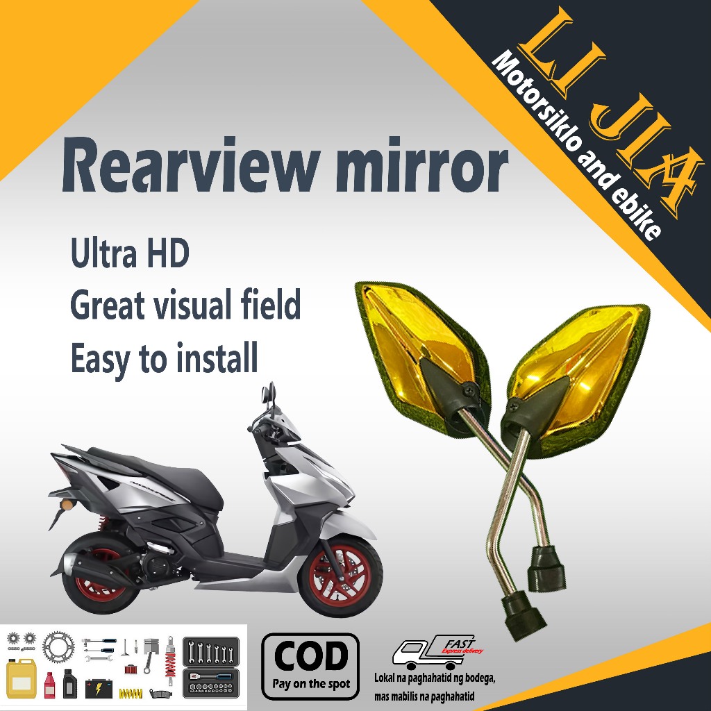 Motorcycle Short Stem Side Mirror clean For HONDA Universal XRM/WAVE ...