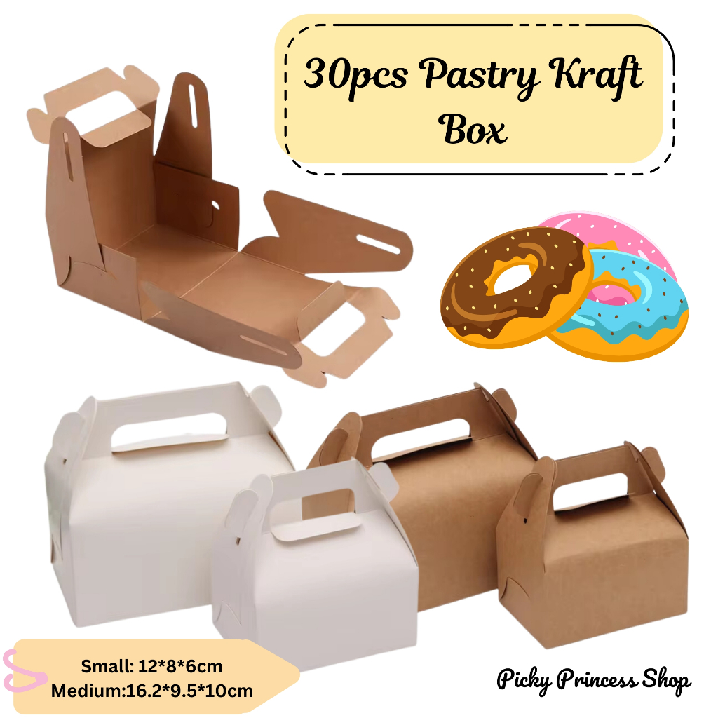 30pcs DIY Pastry Bag Kraft Cookie Bag Cake Food Packaging Cake Box ...