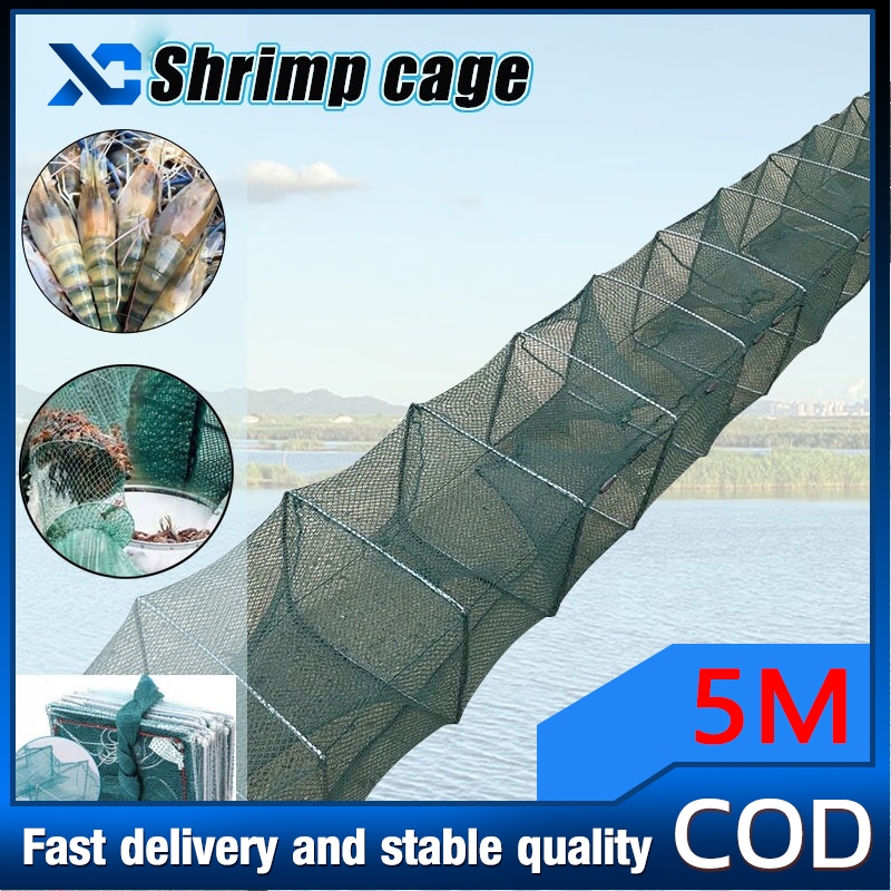 single head 5m Shrimp Cage Fishing Net Lobster Fish Breeding Net ...
