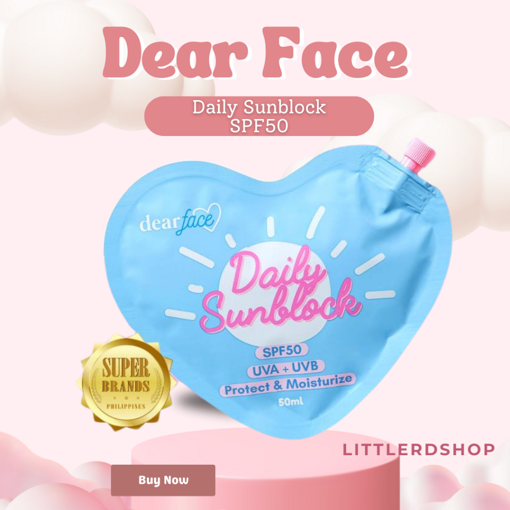 Dear Face Daily Sunblock Suncreen SPF50 | Shopee Philippines