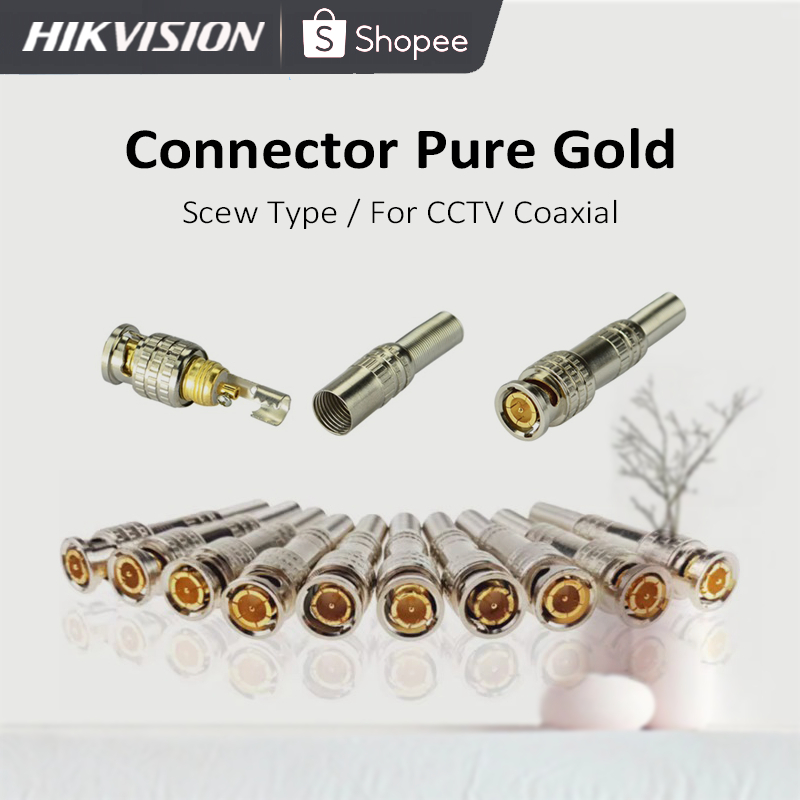 Hikvision 5pcs BNC Connector Gold (scew type) for CCTV Coaxial Siamese ...