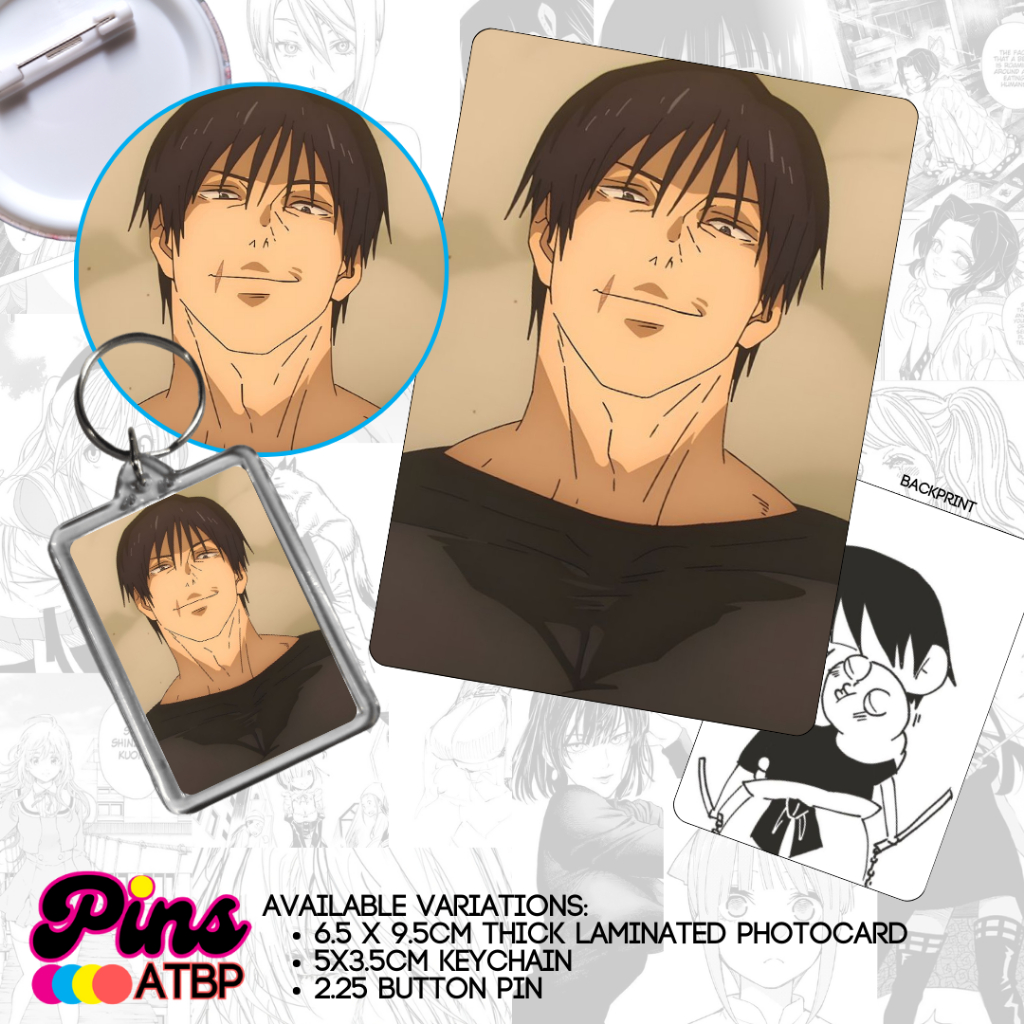 Toji Fushiguro Jujutsu Kaisen Anime Collectible Photocard Button Pin ...
