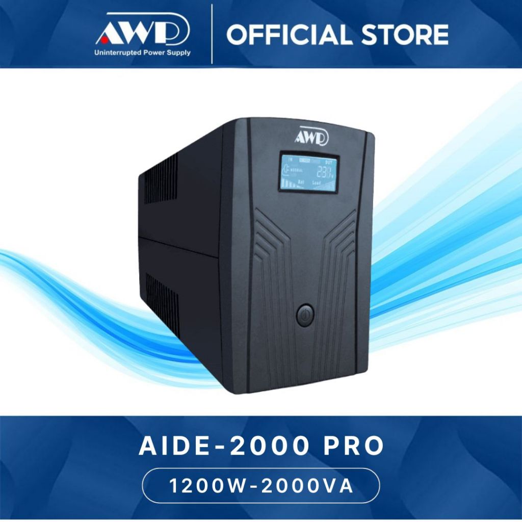 AWP Aide Pro LCD 1200W-2000VA UPS with AVR Uninterruptible Power Supply ...