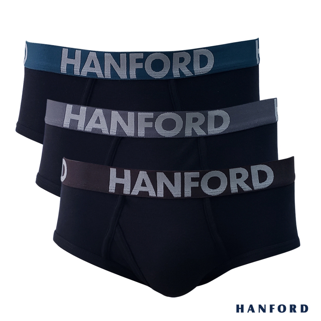 Hanford Men Premium Ribbed Cotton Modern Hipster Briefs w/ Fly Opening ...