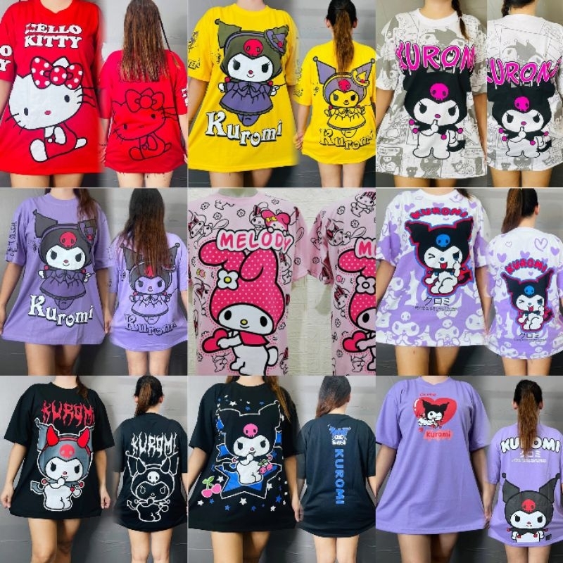 Sanrio Character Oversized Plus Size Tshirt Kuromi Melody Hello Kitty ...