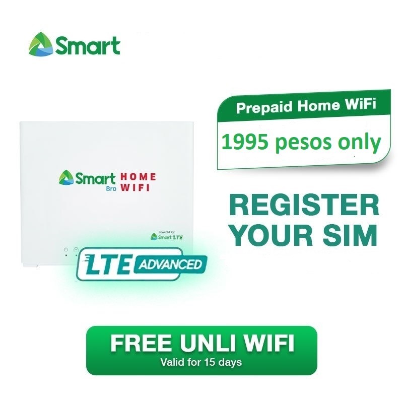 SMART Bro Home WiFi LTE-Advanced CAT6 w/ FREE Unli Wifi Valid For 15Days | Shopee Philippines
