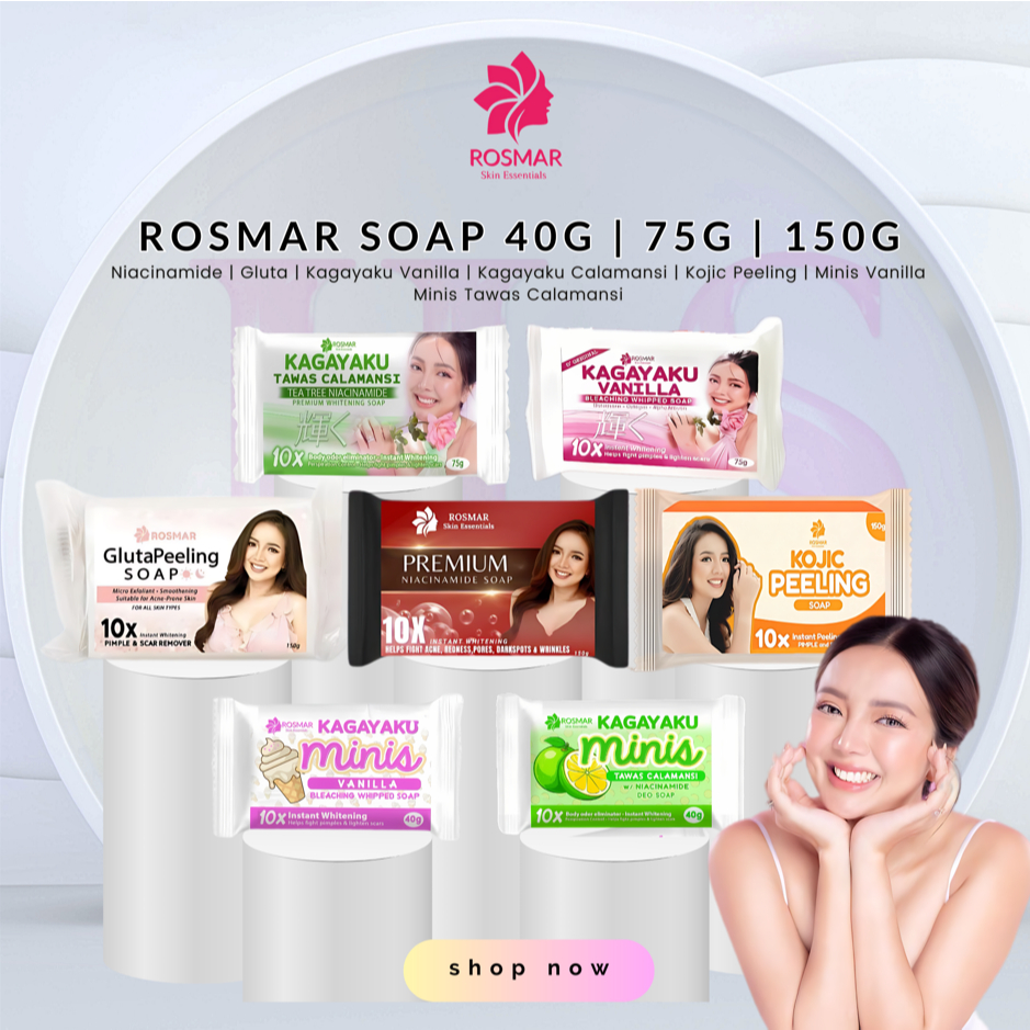 ROSMAR Soap Niacinamide | Gluta | Kagayaku Vanilla | Calamansi | Minis ...