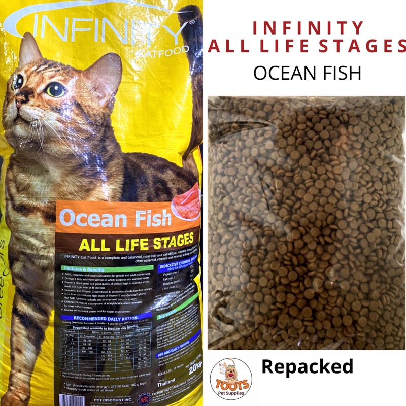 Infinity Cat Food Ocean Fish All Life Stages Repacked 1KG | Shopee ...