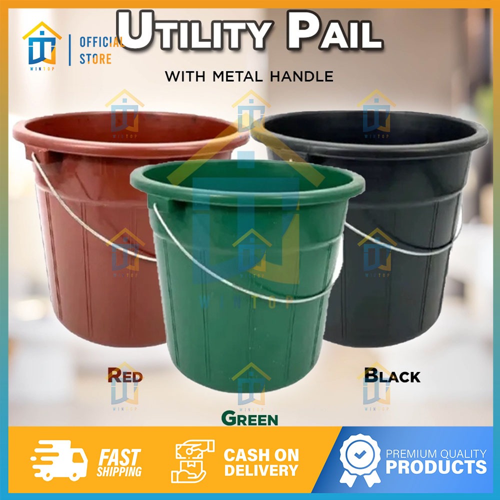 Wintop】Container Pail | Utility Pail with Metal Handle | 4 Gallon ...