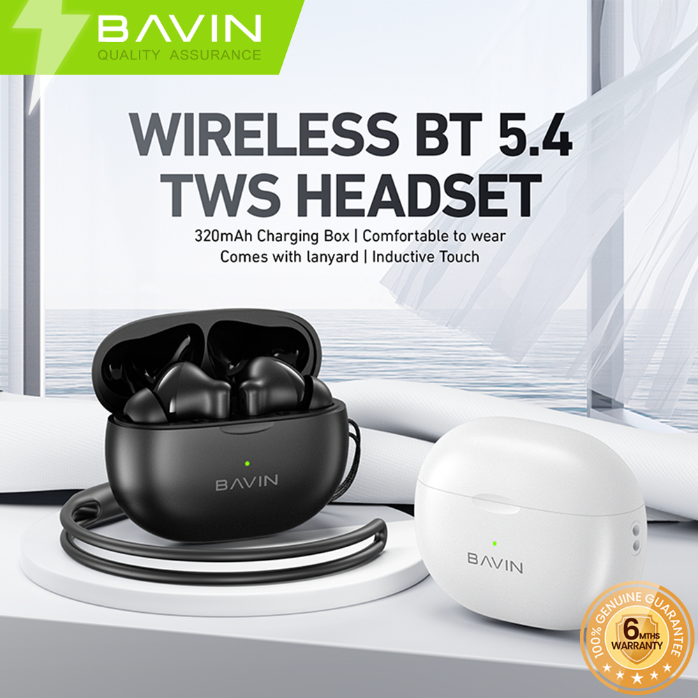 BAVIN BA77 TWS Wireless Bluetooth 5.4 Earbuds w/ Stereo Sounds & Touch ...
