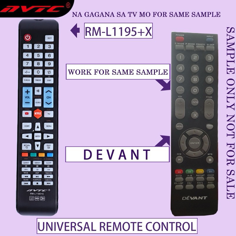 Remote Control for Devant 100% Work Universal remote control Na Gagana ...