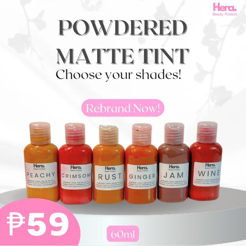 Powdery Matte Tint 60ml FOR REBRANDING Refill Long Lasting Strawberry ...