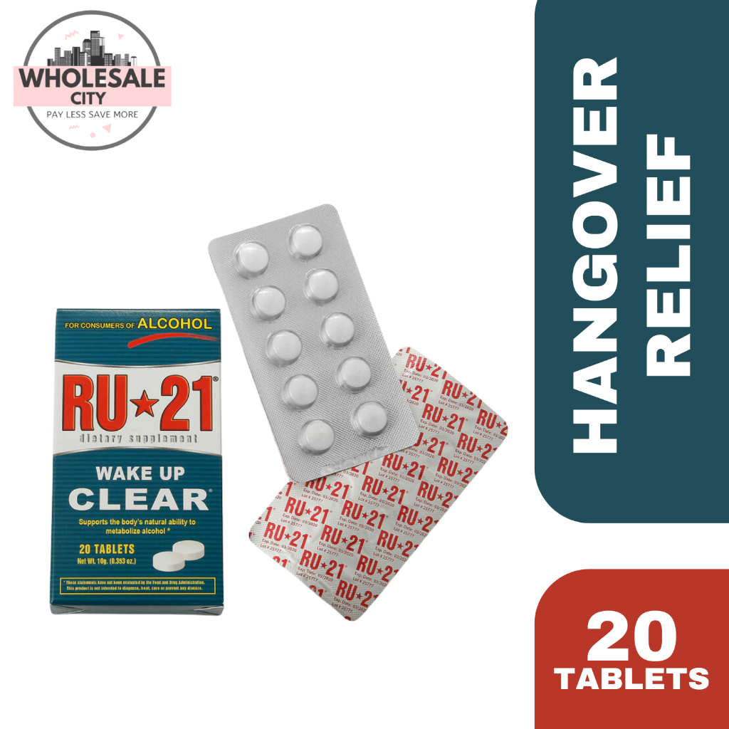 RU-21 WAKE UP CLEAR HANGOVER RELIEF 20 TABLETS 01/2026 | Shopee Philippines