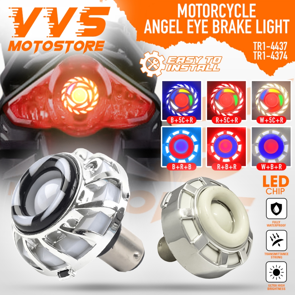 Motorcycle LED brake light tail flash Angel Eye light for Motorcycles ...