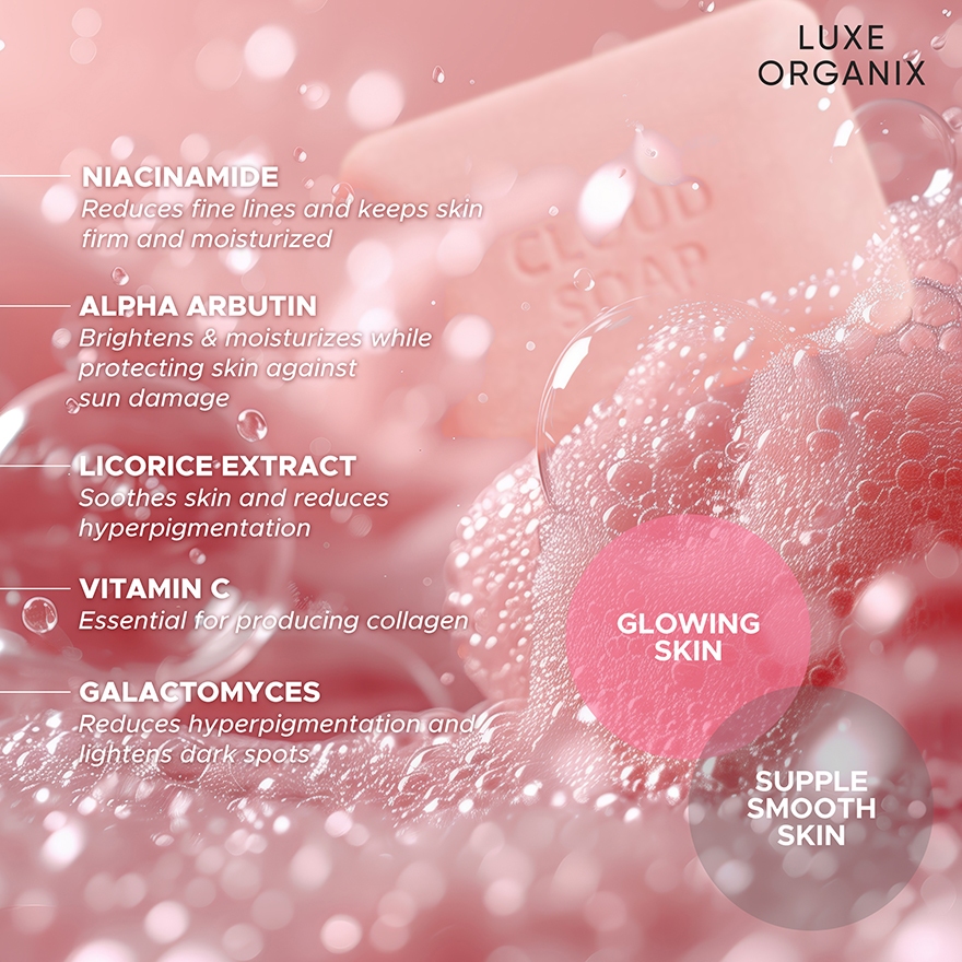 LUXE ORGANIX Niacinamide + Alpha Arbutin Cloud Soap 3 x 80g (Eco Bundle Pack) | Shopee Philippines