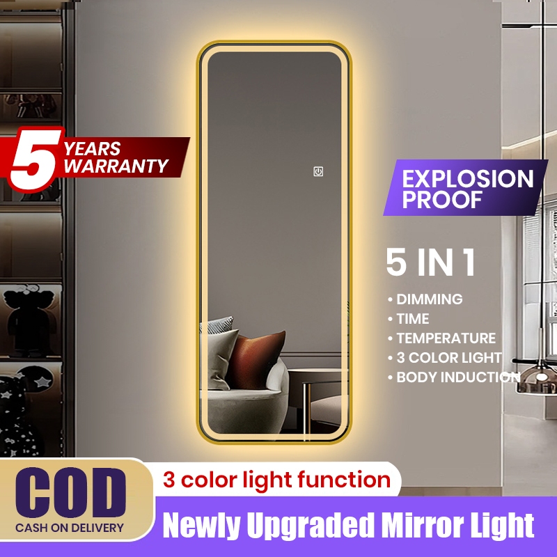 120*50cm Full Body Mirror Led Light Human Body Induction Mirro Wall ...