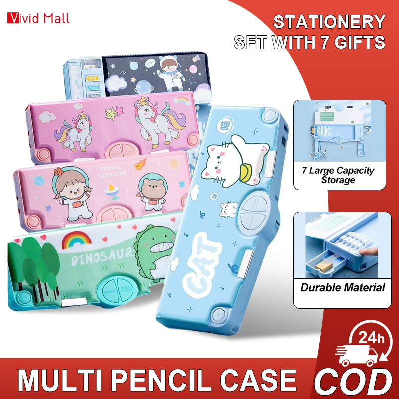 Vivid Multi Pencil Box For Kids Girl Cartoon Pencil Storage Case Cute ...