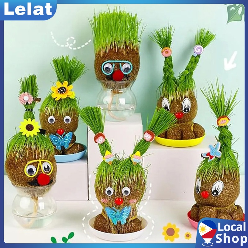 Children's Room Decoration Grow Grass Doll Toys Indoor Grass Head Doll ...