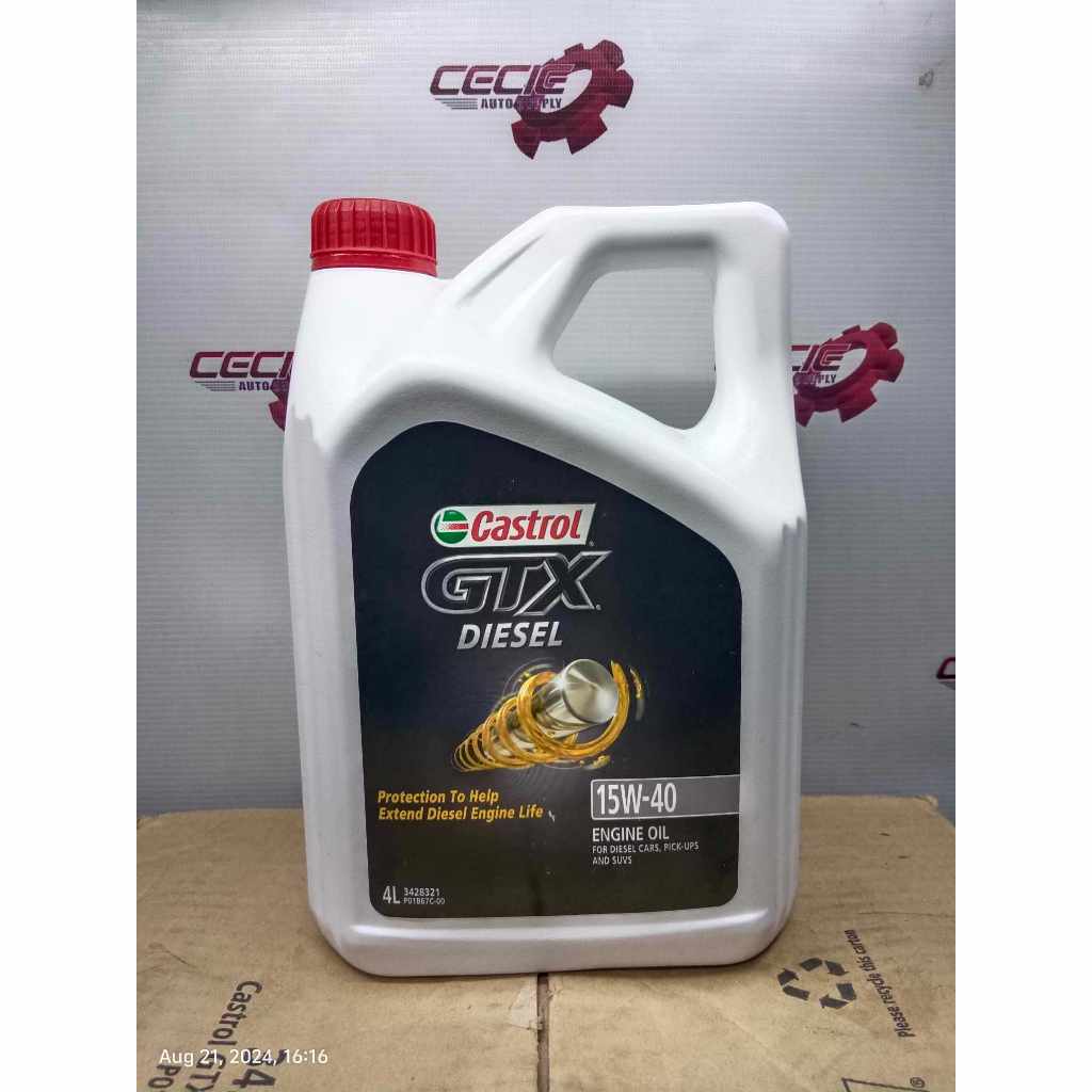 Castrol GTX Diesel SAE 15W-40 for Diesel Cars, Pick UPs and SUV's 4 ...