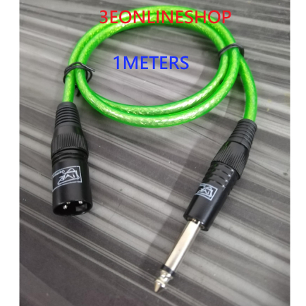 XLR male to PL-55 mono cable HEAVY DUTY CABLE 1METER GREEN | Shopee ...