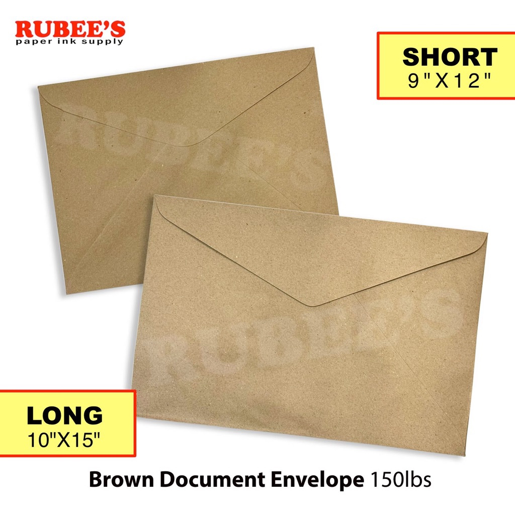 Brown Envelope Document Envelope SHORT/LONG (150lbs) 10 PIECES | Shopee ...