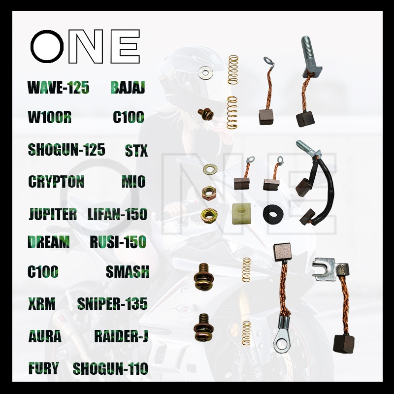 CARBON BRUSH 1SET FOR SHOGUN-110 MIO SNIPER-135 RUSI-125 STX TMX ...