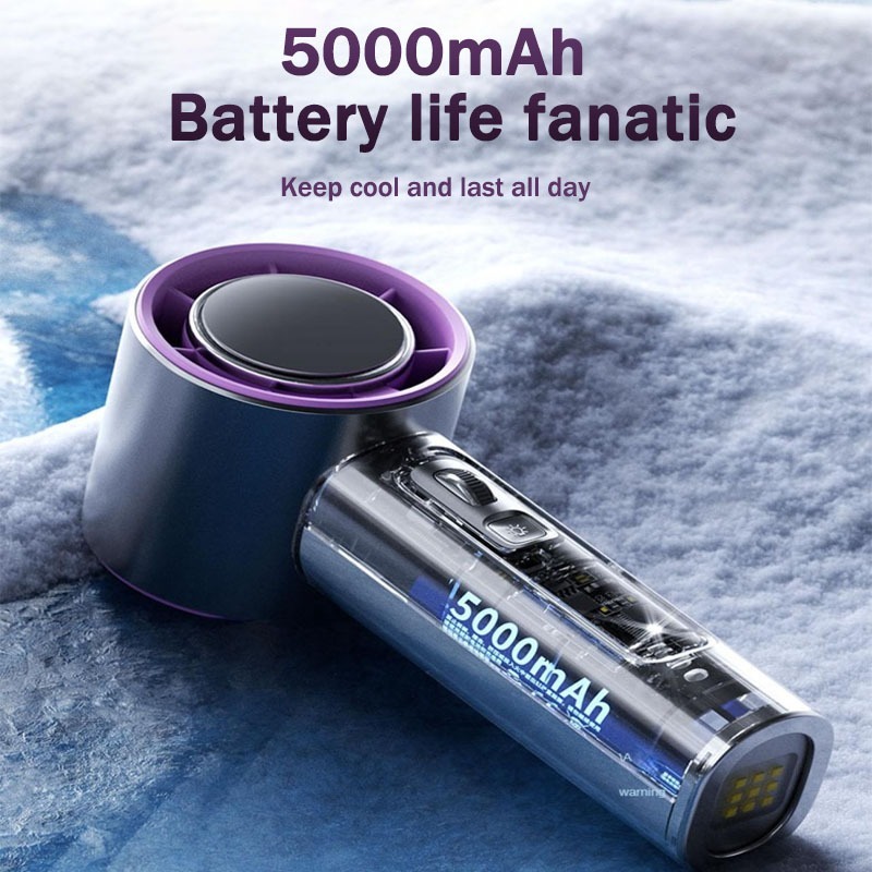 N100 Mini Fan Rechargeable 5000mah Turbo desktop fan 100 Gear wind ...