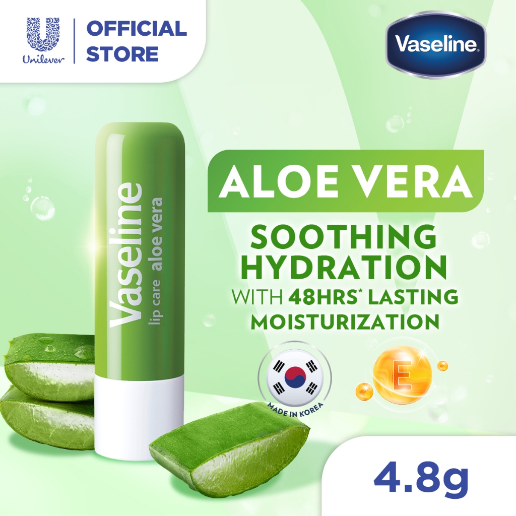 VASELINE Lip Aloe Vera Lip Balm Stick With Petroleum Jelly 4.8G | Shopee Philippines
