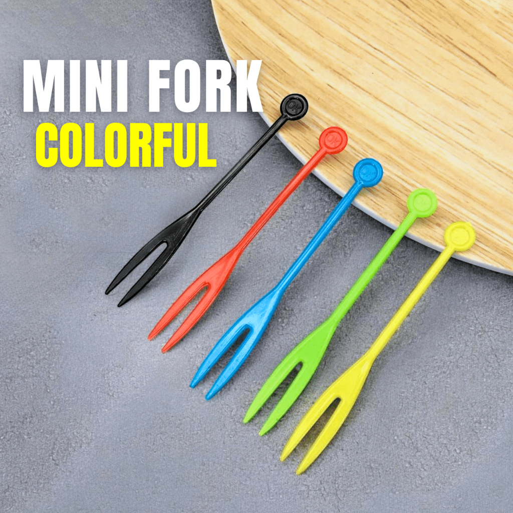 [500PCS] Colorful/Black Plastic Mini Fork Siomai/Takoyaki/Cocktail ...