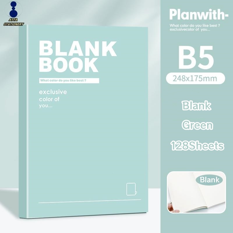 128Sheets A5/B5 Color Super Thick Notebook Line Blank Notepad Colorful ...