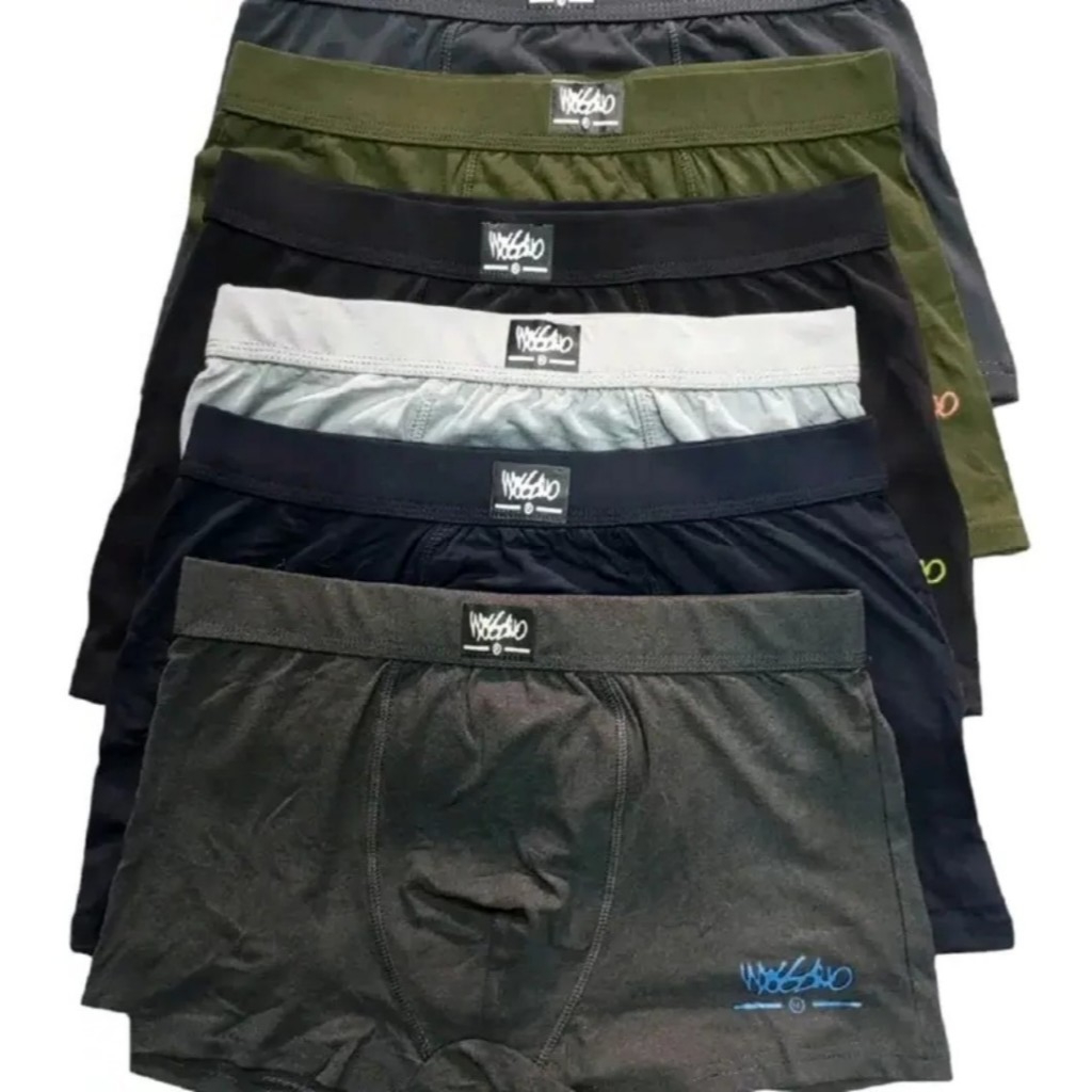 COD Men's High Quality Cotton Solid Color Boxer Briefs 6/12pcs (Random ...