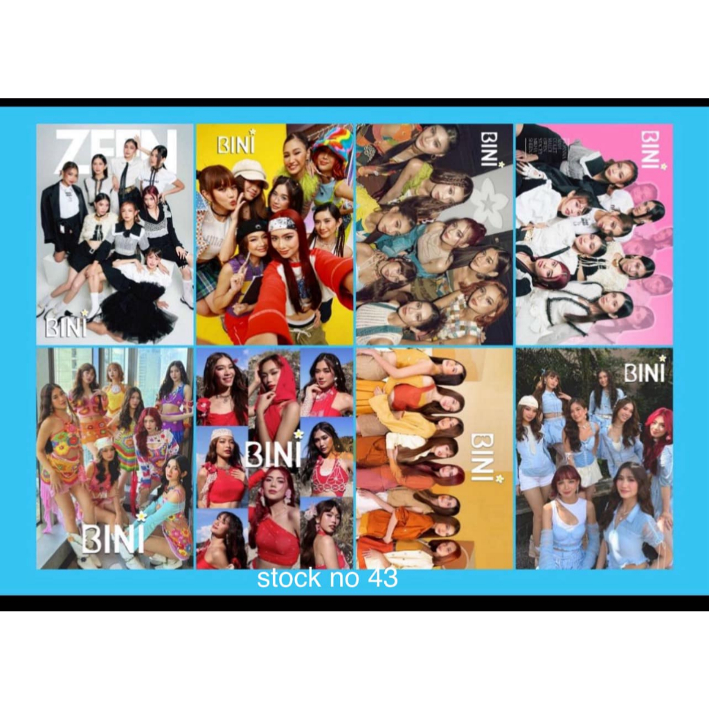 BINI 8 PIECES POSTERS A3 Size | Shopee Philippines