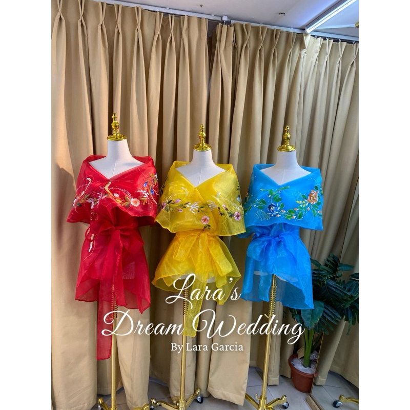 MODERN FILIPINIANA WRAP AROUND/ALAMPAY // HAND PAINTING | Shopee ...