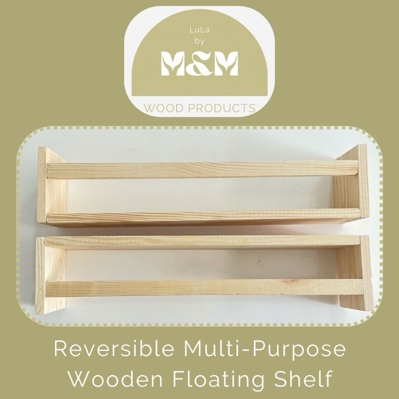 20” Reversible Multi Purpose Wooden Floating Shelf | Shopee Philippines