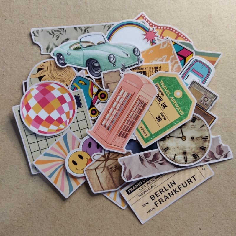 41pcs Retro Vintage Sticker Pack Decorative Journal Scrapbook Design ...