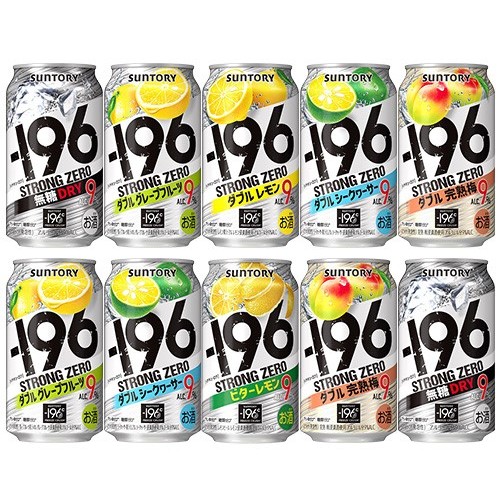 SUNTORY -196°C Strong Zero (Double Lemon/Unsweetened Dry/Freeze Crush Sugar Free Grapefruits ...