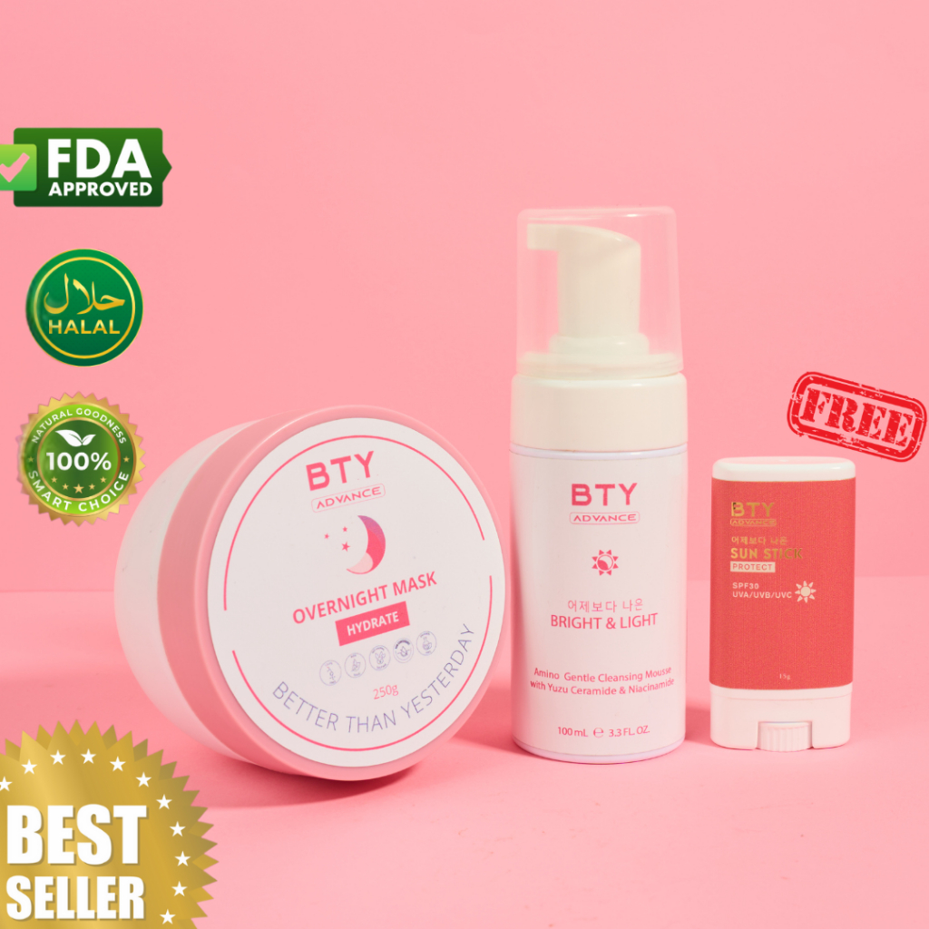 BTY Advance PIMPLES AND ACNE Control Set - Overnight Mask + Bright ...