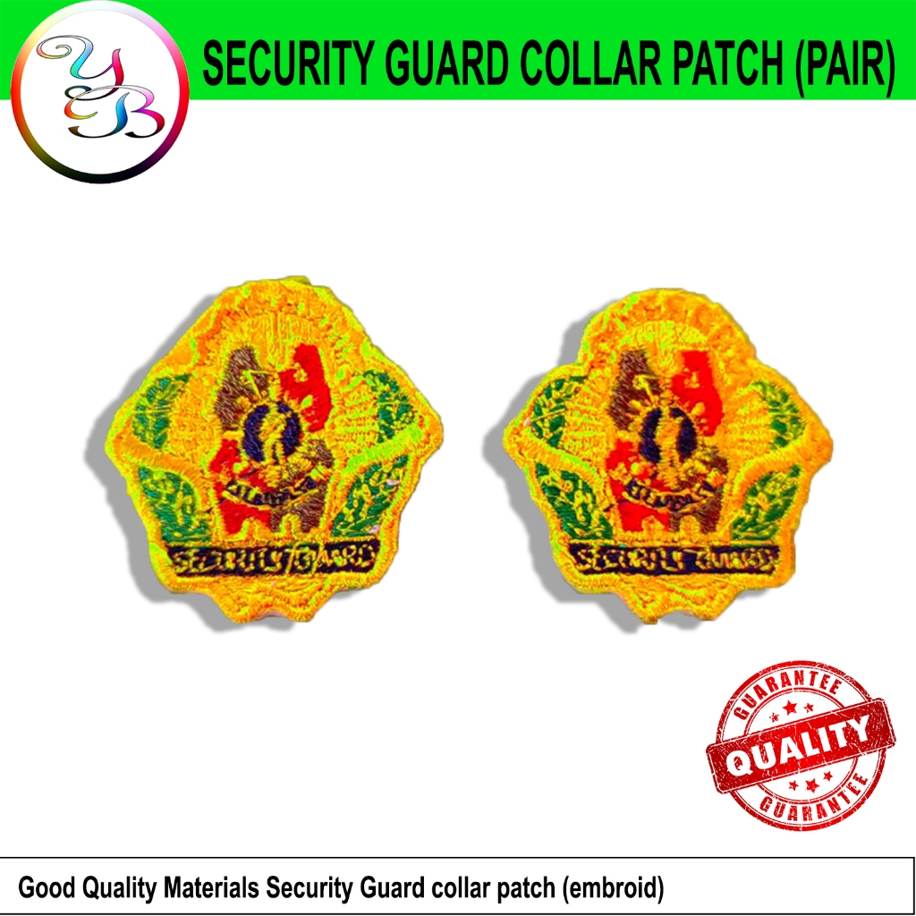 Security Guard Collar patch Embroid (pair) | Shopee Philippines