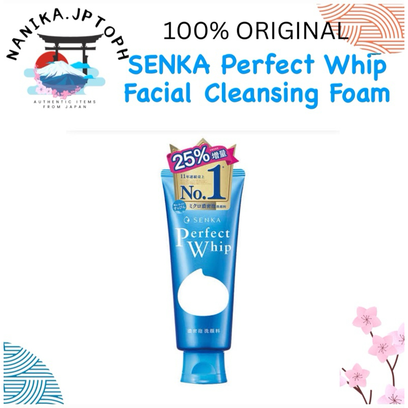 (ORIGINAL) 25% MORE SENKA Blue Perfect Whip Facial Cleansing Foam 150g ...