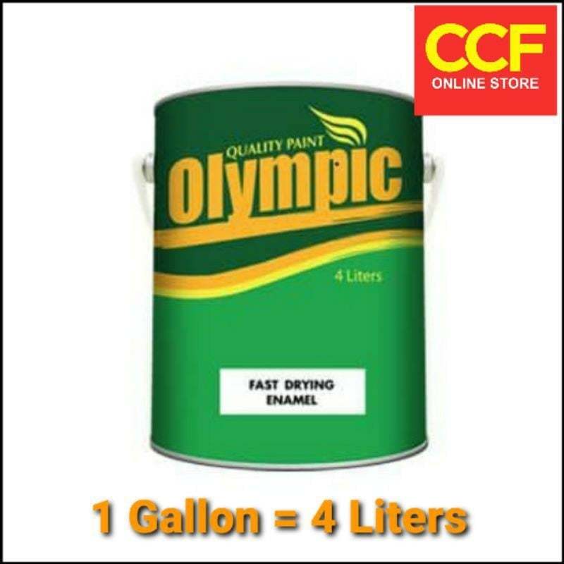 Olympic Quick Dry Enamel Paint White 4 Liters / 1 gallon | Shopee ...
