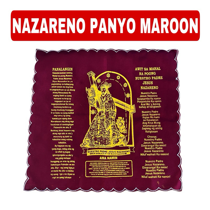 Nazareno Panyo Maroon (Blessed Already) | Shopee Philippines