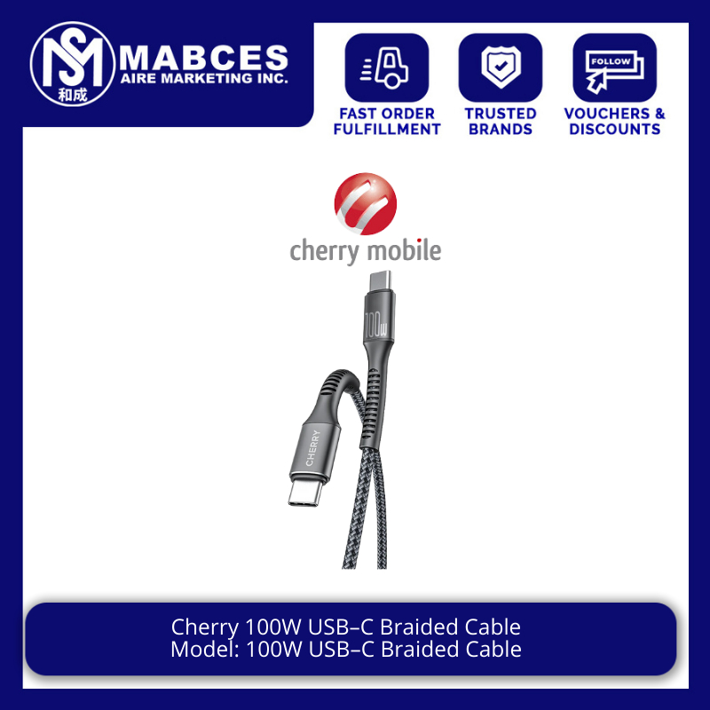 Cherry 100W USB–C Braided Cable | Shopee Philippines