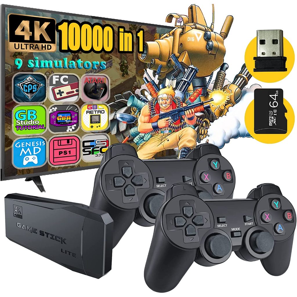 4k Retro Wireless Game 10000+ Games Portable TV Console Game with Dual ...